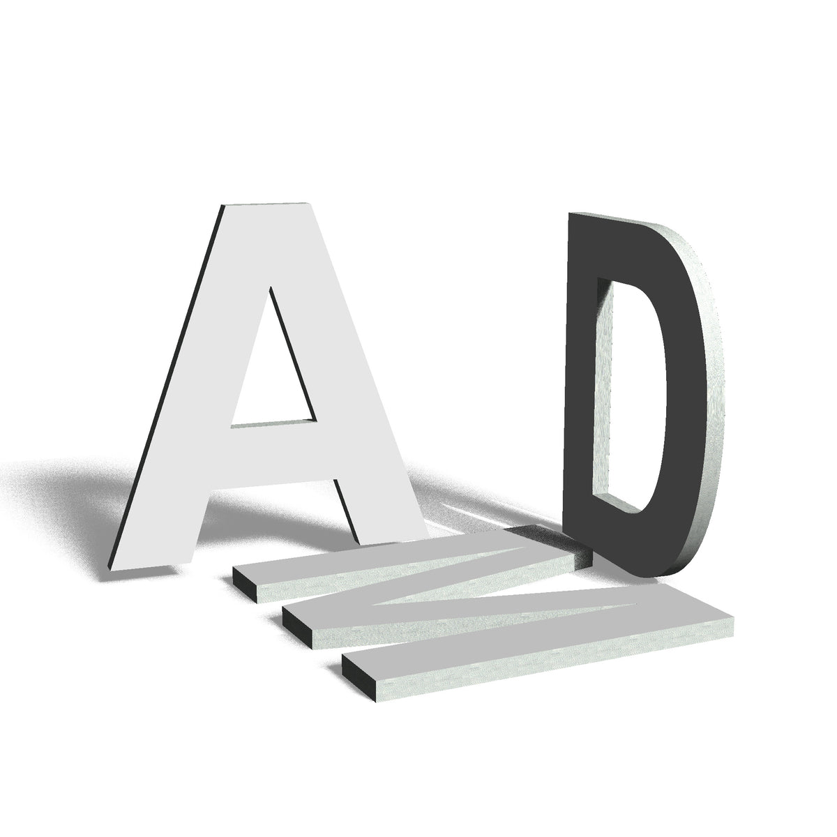 Lettera 3D in Forex Pvc Bianco 10mm f.to 20x20 cm — GadaletaDigital